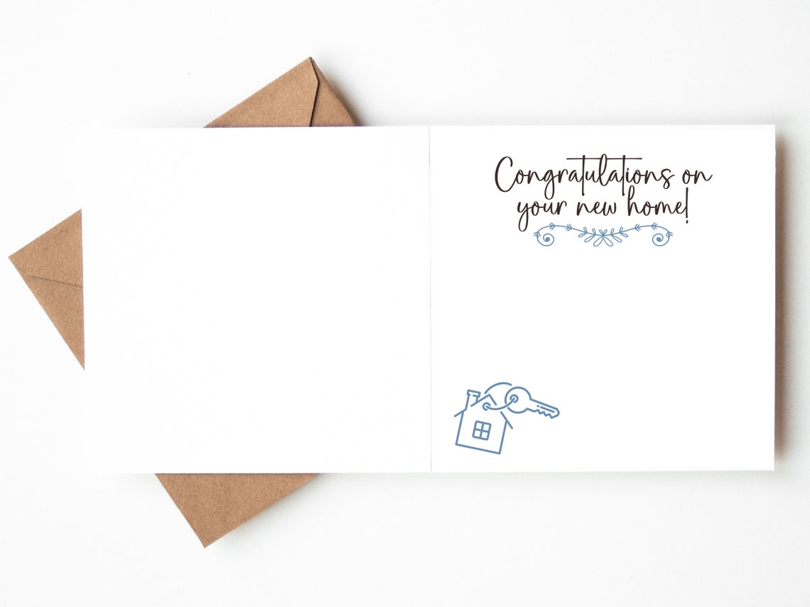 Housewarming Card, New Home Card, New House Card, Congrats on New House ...