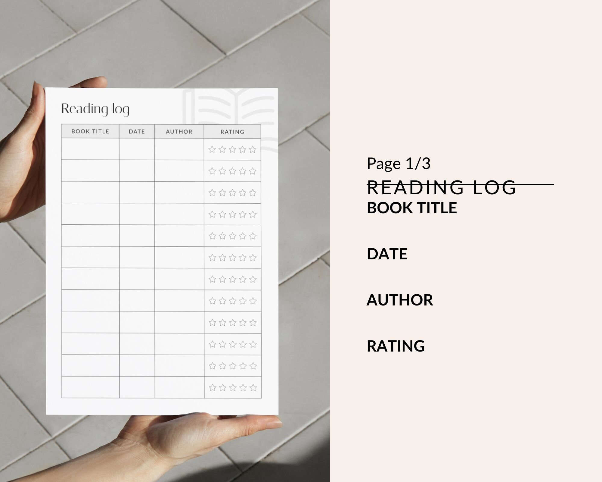 A4 Reading Logbook and Reading Planner printable to Keep Track on All ...