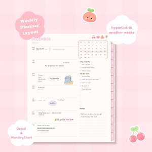 2025 Digital Planner, Dated Digital Planner, Monthly Weekly Tracking Planner , Free Sticker ...