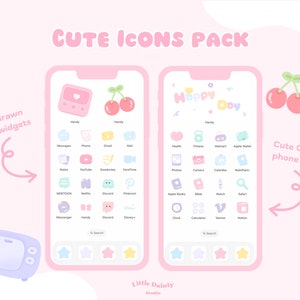 Cute Icons Pack Pastel Icons Cute Phone Theme Aesthetic Phone Theme Ios ...