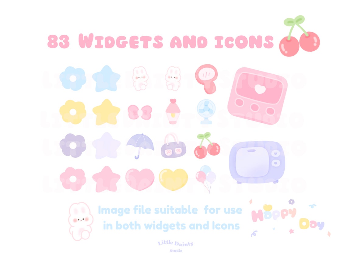 Cute Icons Pack Pastel Icons Cute Phone Theme Ios Android - Etsy