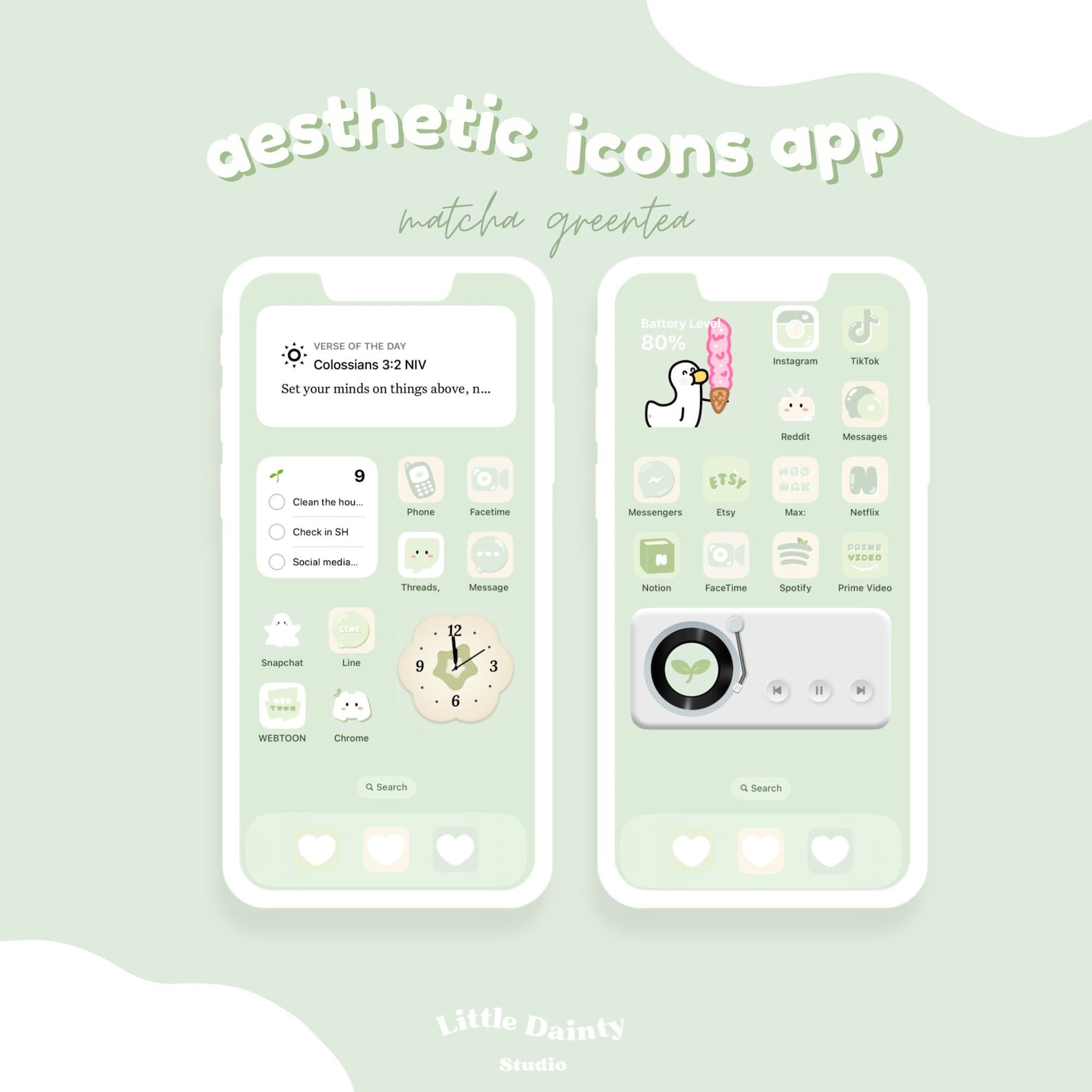 Green Aesthetic Icons Pack | Cute Hand Drawn Icons | App Icon Pack ...