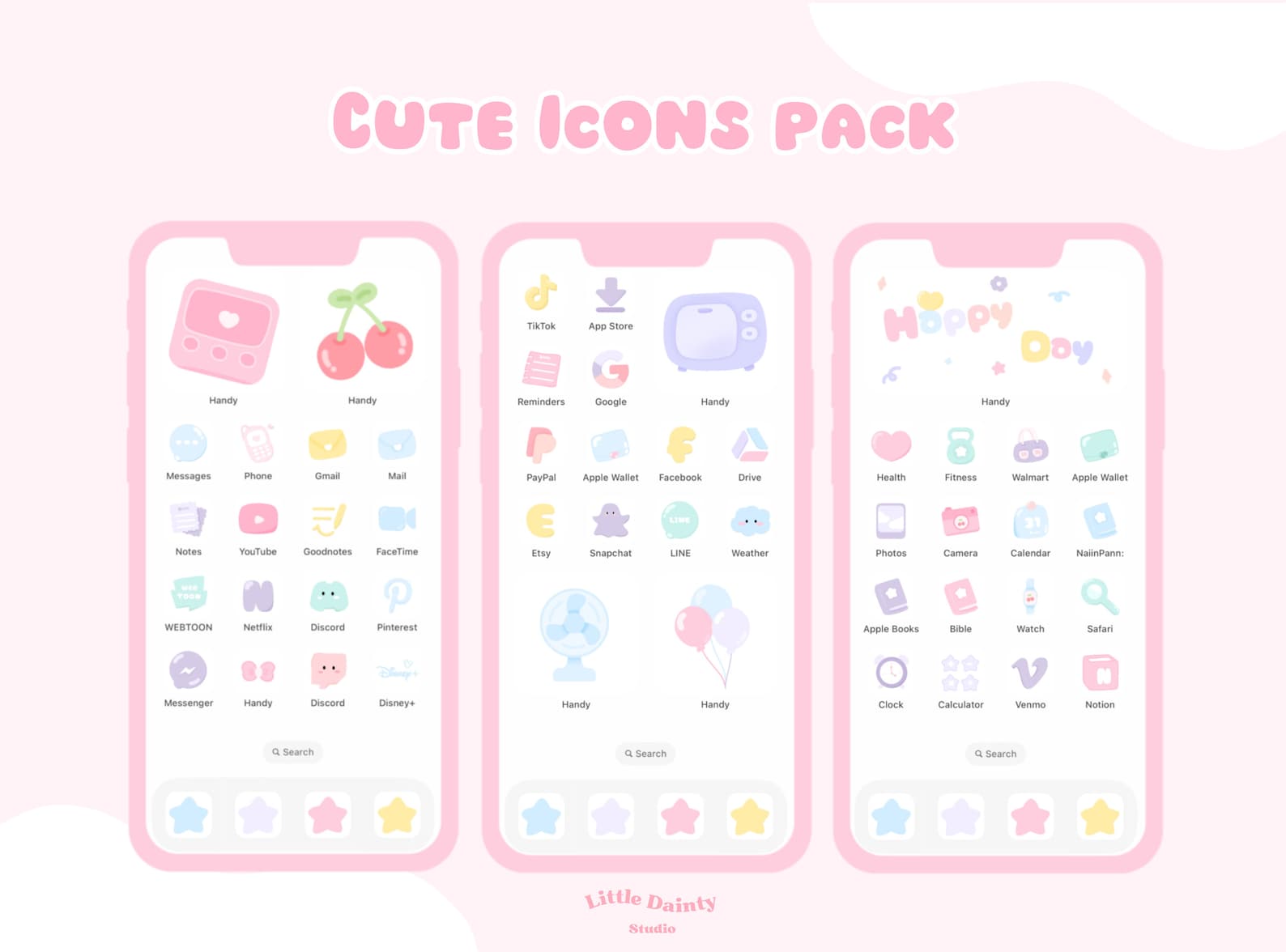 Cute Icons Pack Pastel Icons Cute Phone Theme Ios Android - Etsy