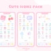 Cute Icons Pack Pastel Icons Cute Phone Theme Ios Android - Etsy