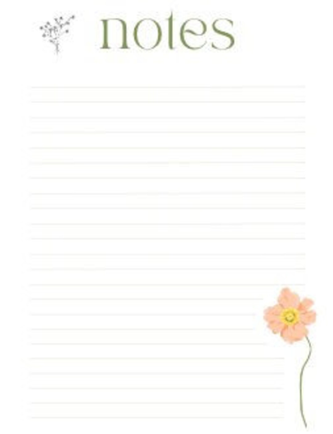 3 Printable Lined Writing Papers, One Designs, 8.5 X11, Instant ...