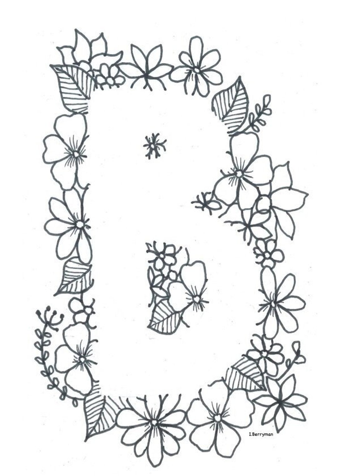 Letter B Colouring Page PDF Download - Etsy