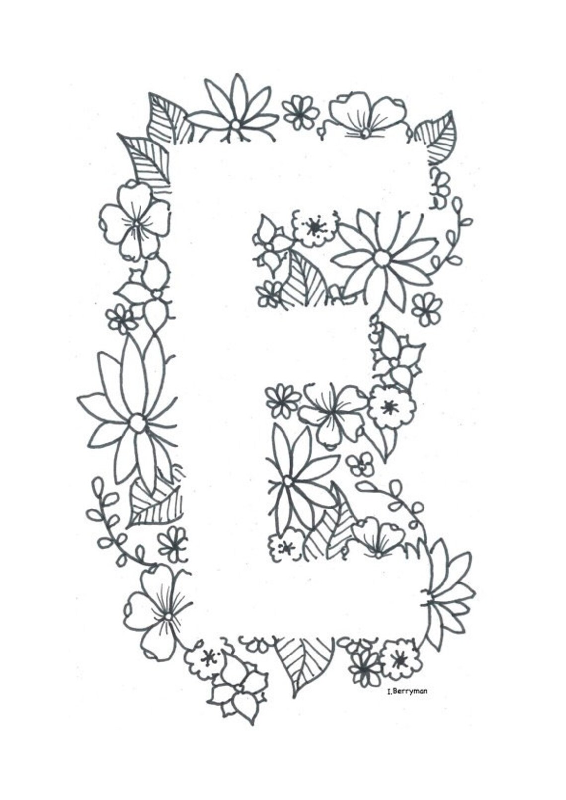 Letter E Colouring Page PDF Download - Etsy