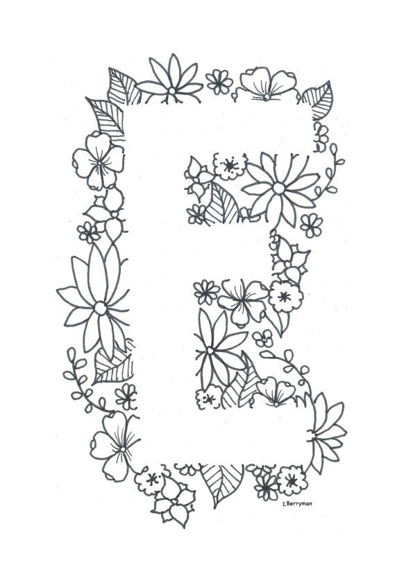 Letter E Colouring Page PDF Download - Etsy
