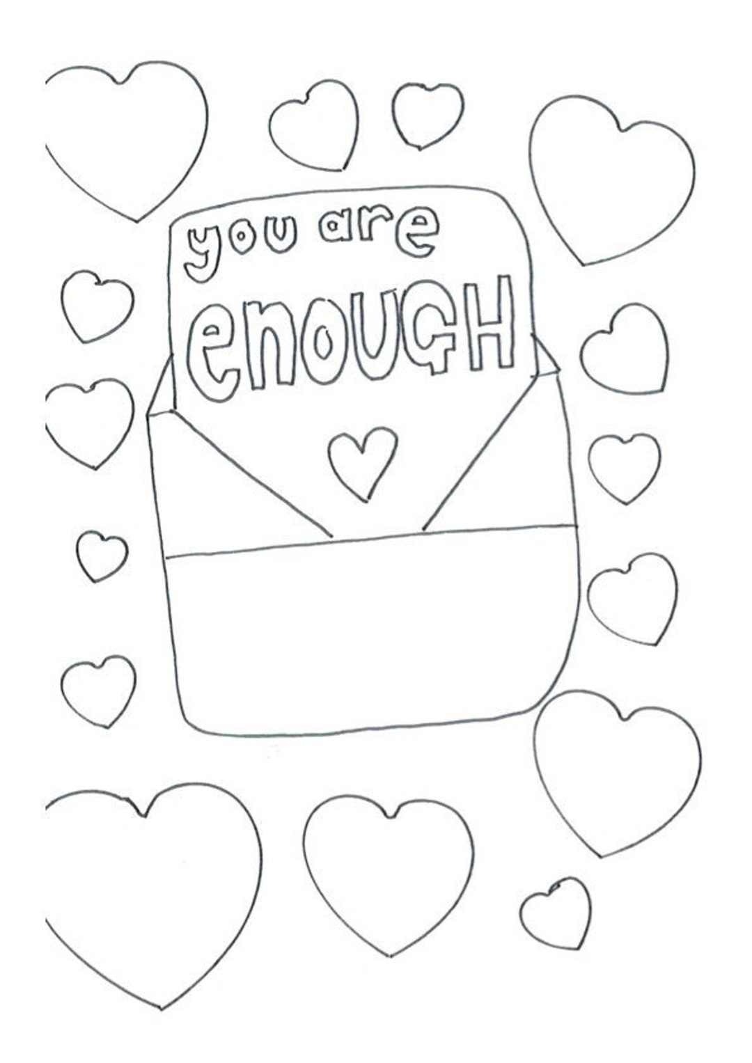 You Are Enough, Colouring Page PDF Download - Etsy