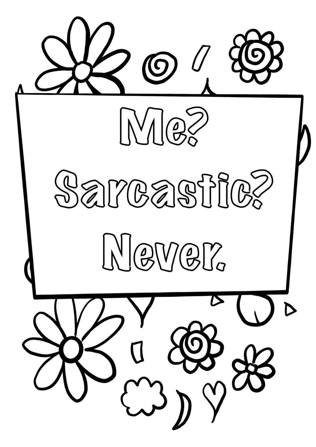 Sarcasm PDF Colouring Page - Etsy