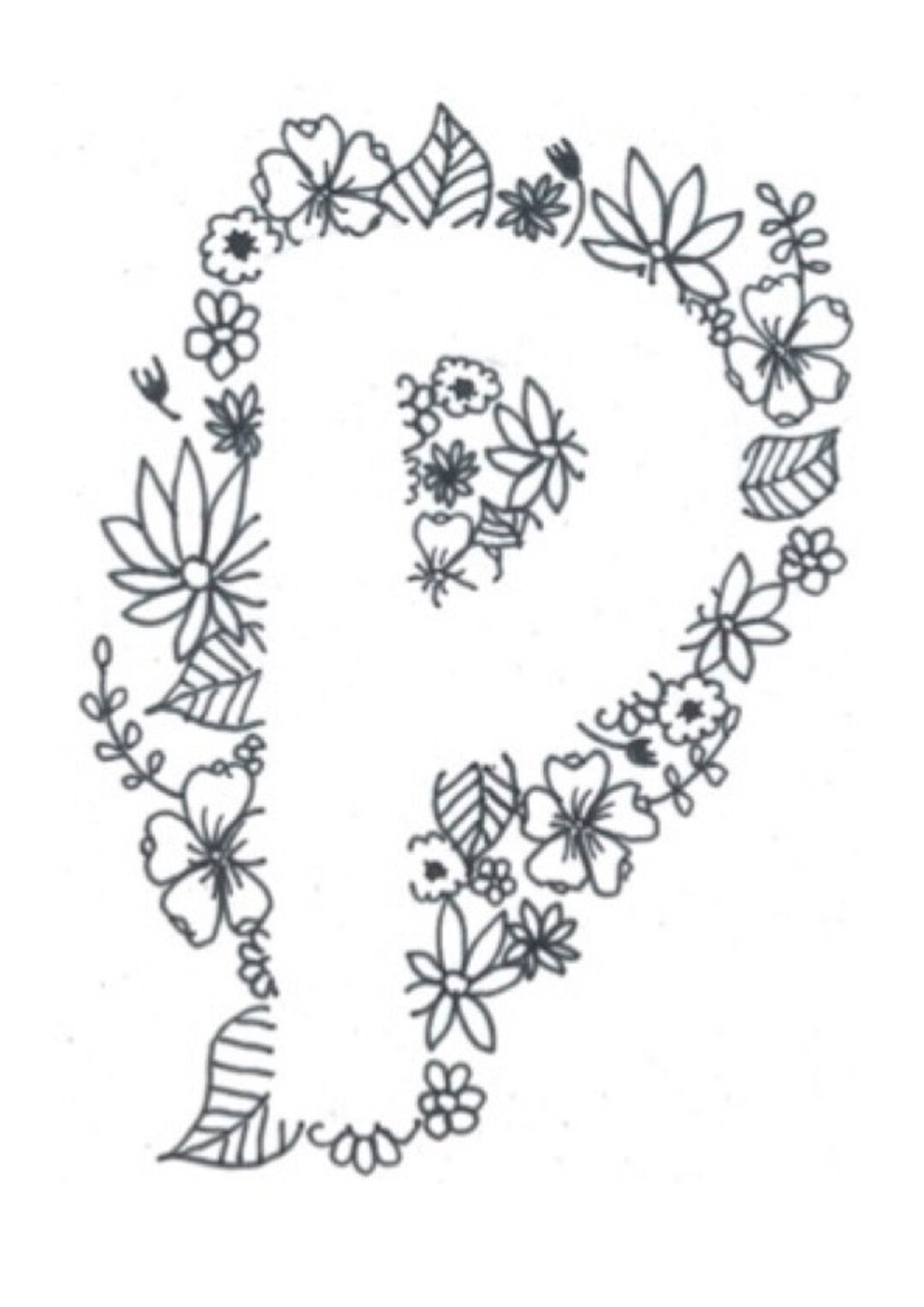Letter P Colouring Page PDF Download - Etsy