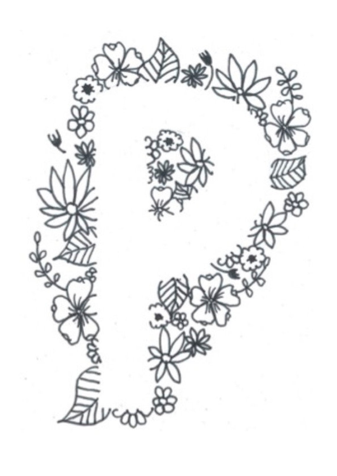 Letter P Colouring Page PDF Download - Etsy