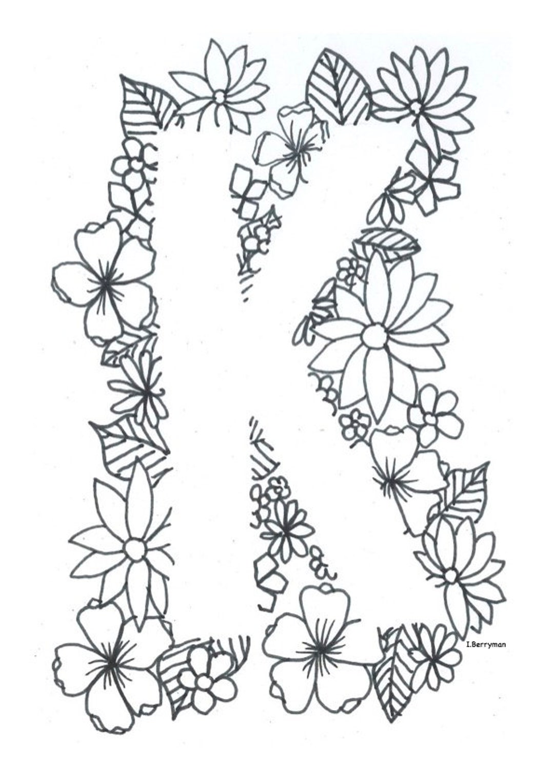 Letter K Colouring Page PDF Download - Etsy