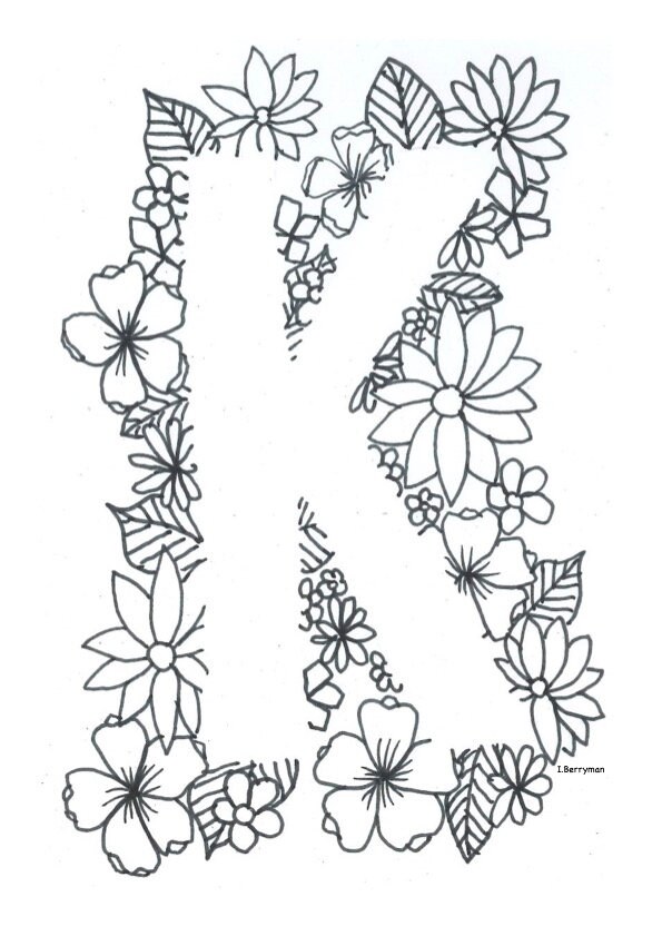 Letter K Colouring Page PDF Download - Etsy