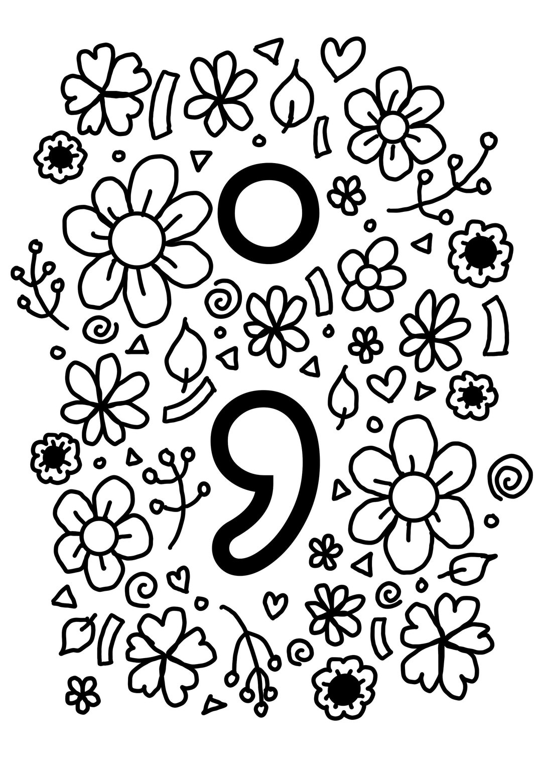 Semi Colon PDF Printable Colouring Page - Etsy