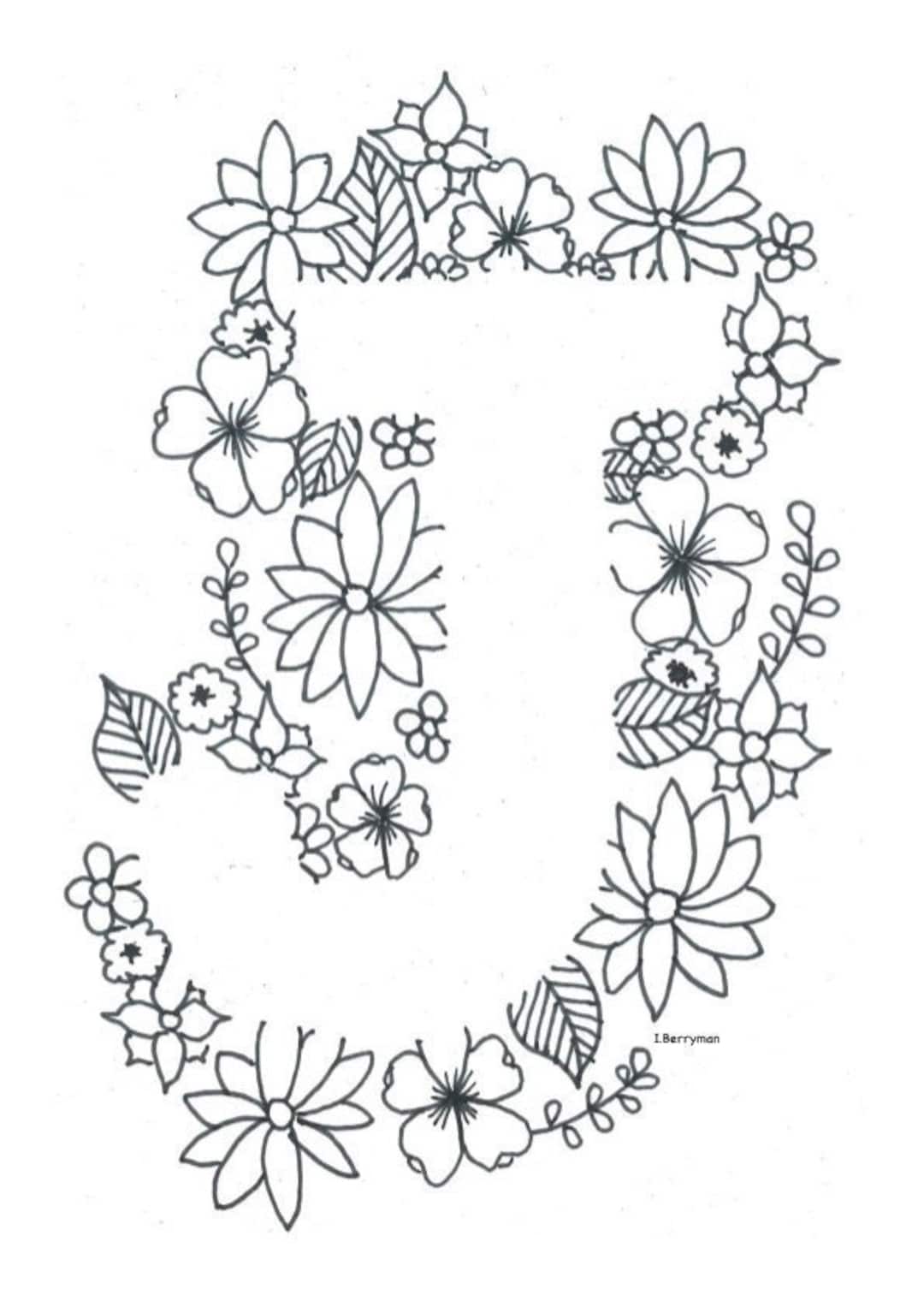 Letter J Colouring Page PDF Download - Etsy