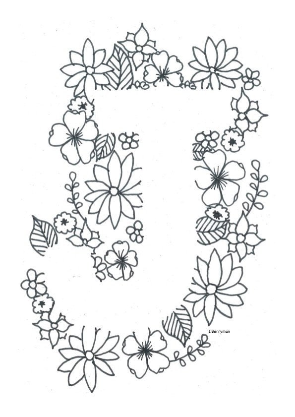 Letter J Colouring Page PDF Download - Etsy