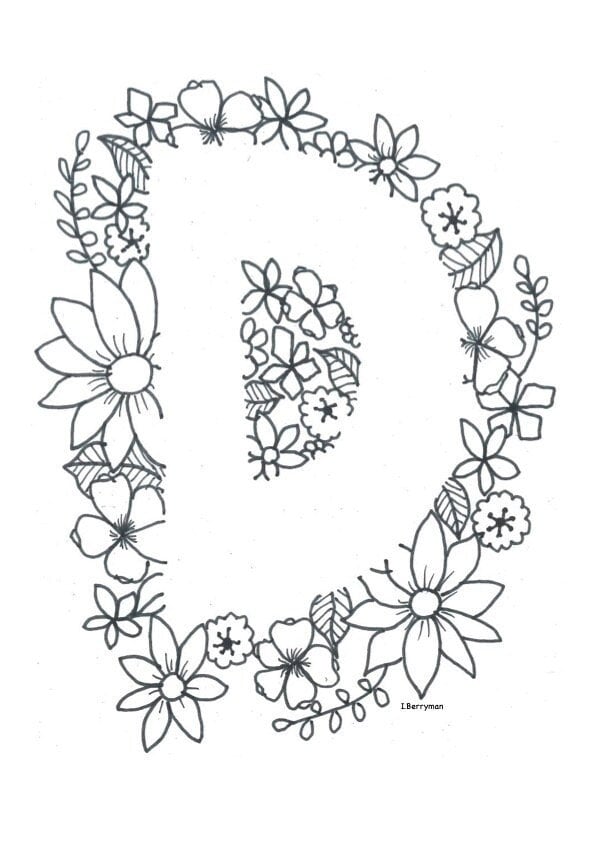Letter D Colouring Page PDF Download - Etsy