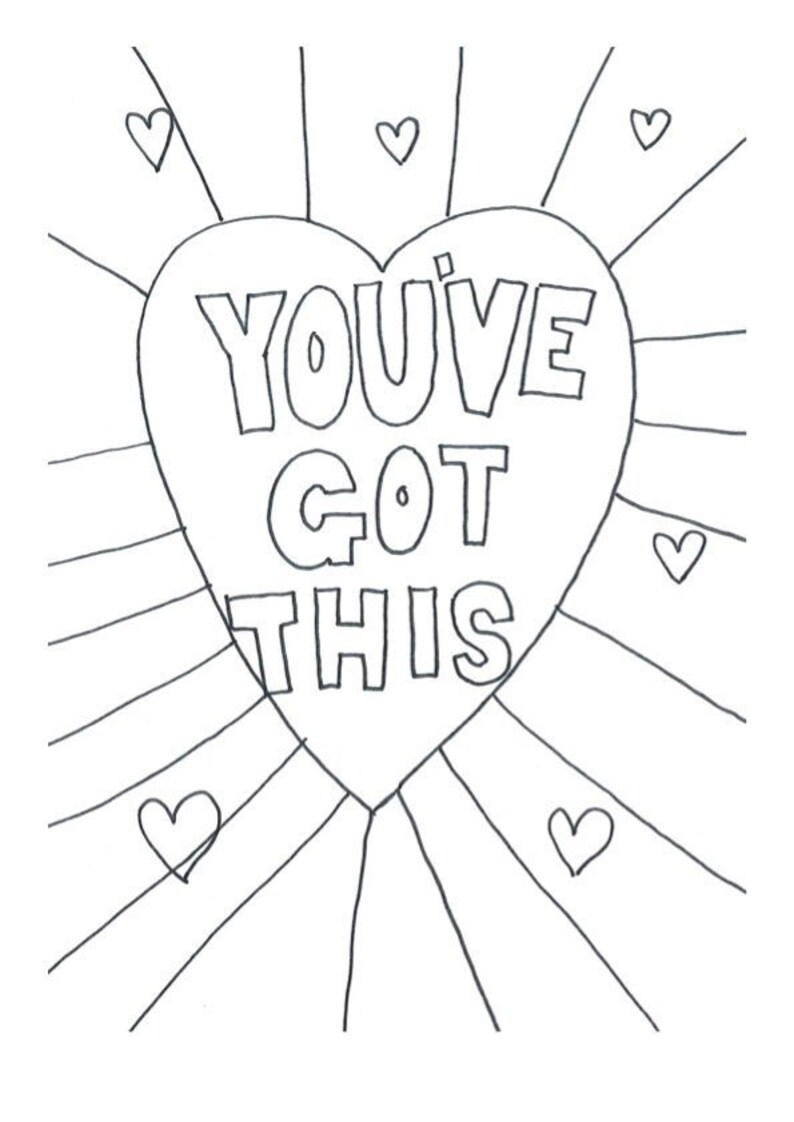 You've Got This, Colouring Page PDF Download - Etsy