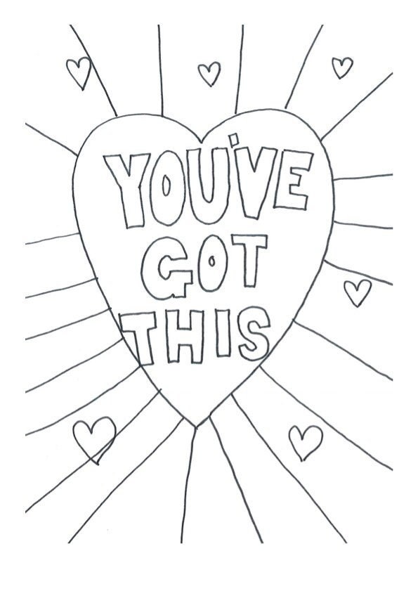 You've Got This, Colouring Page PDF Download - Etsy