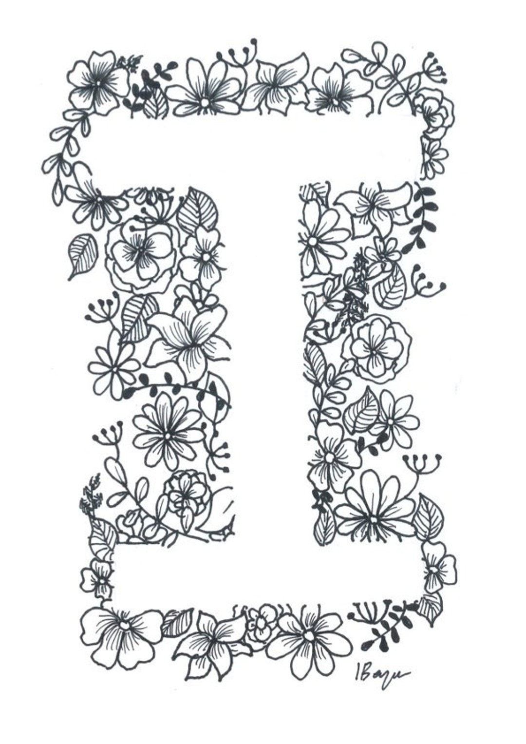 Letter I Colouring Page PDF Download - Etsy