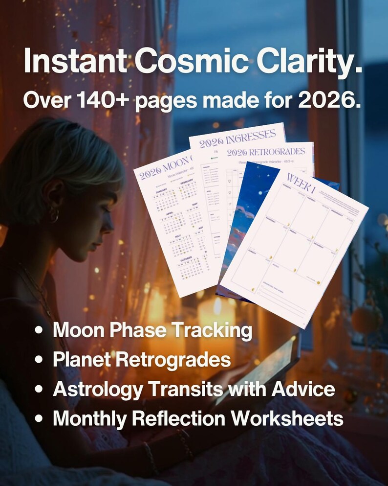 2026 Astrology Planner (PDF) - Moon Phase and Lunar Calendar ...
