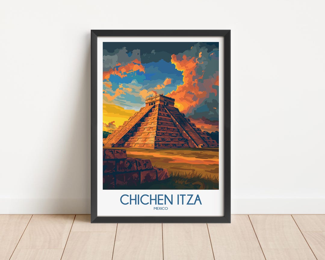 Chichen Itza Travel Poster Digital Download - Etsy