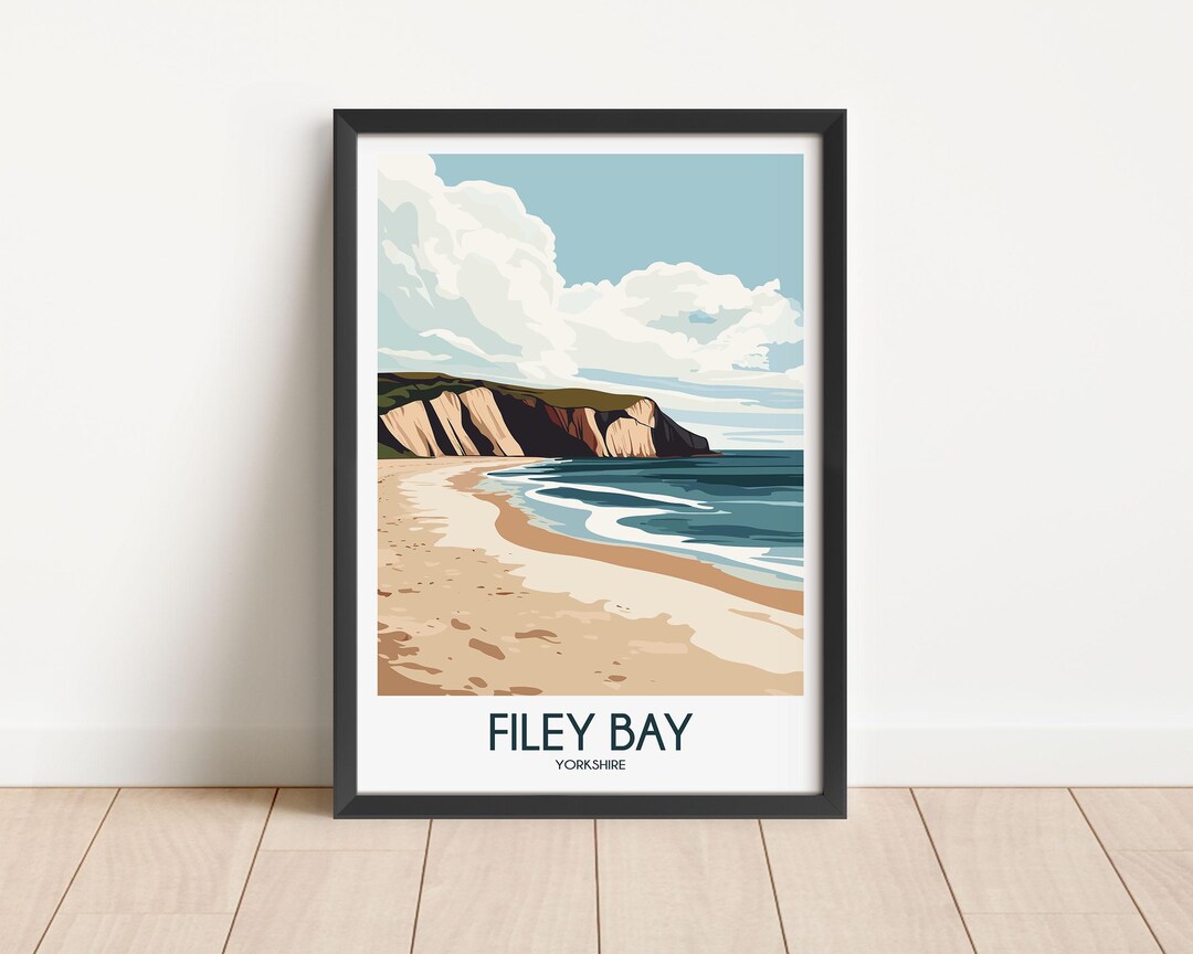 Filey Bay Travel Poster Digital Download - Etsy