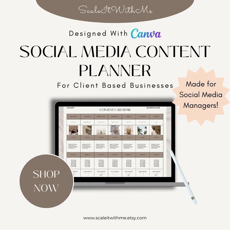 Complete Social Media Content Planner and Calendar Template, Google ...