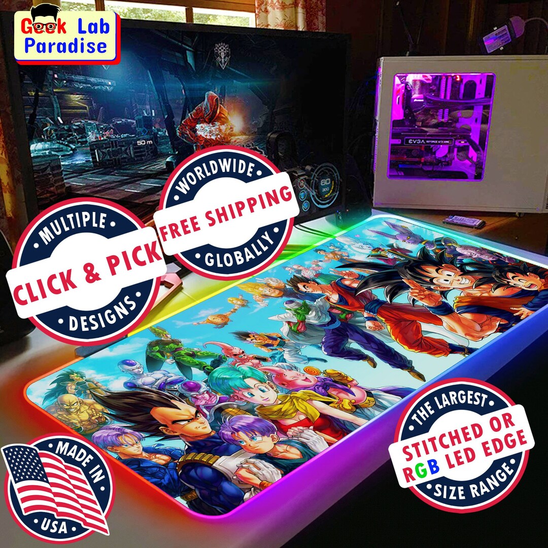 Dragon Ball Z Mouse Pad Goku Vegeta Super Saiyan Gaming Large Etsy