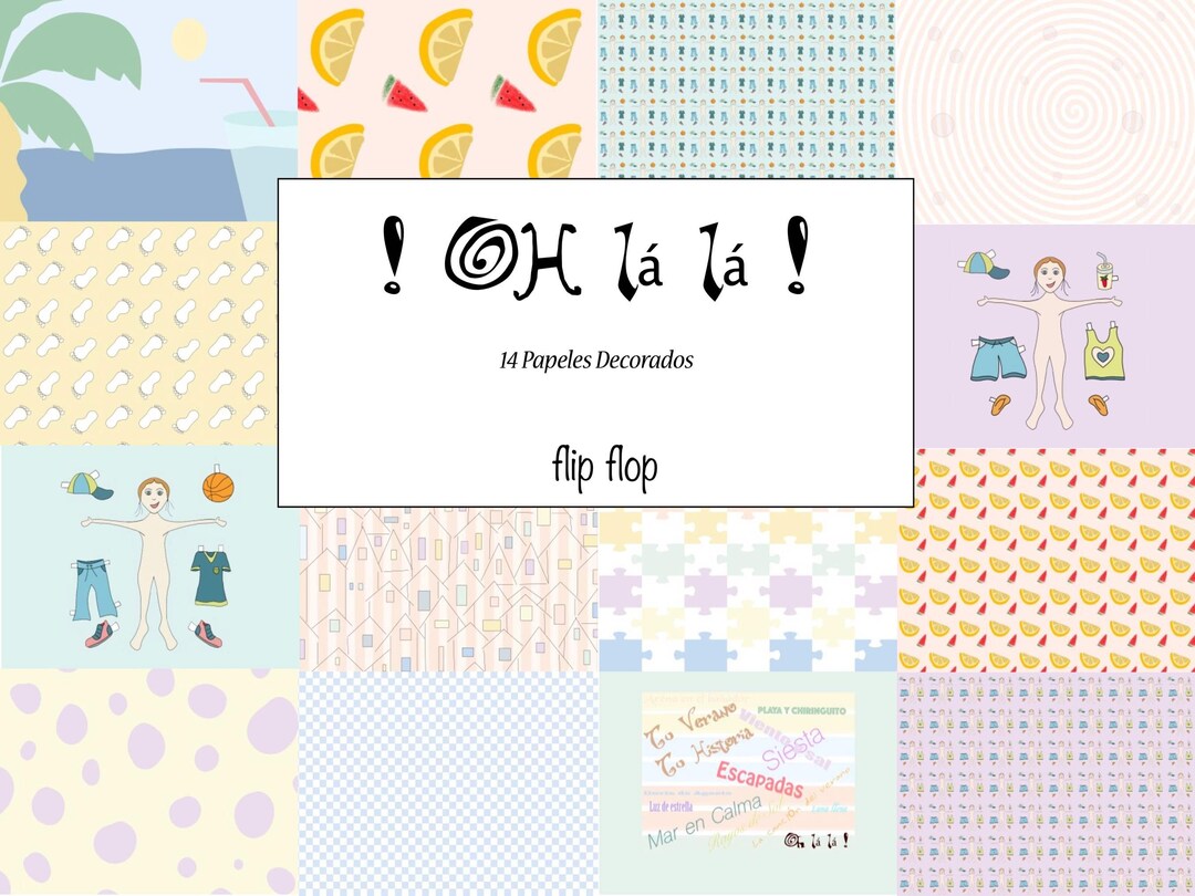 Oh Lá Lá Digital Collection: 14 Decorated Papers for Scrapbooking, Card ...