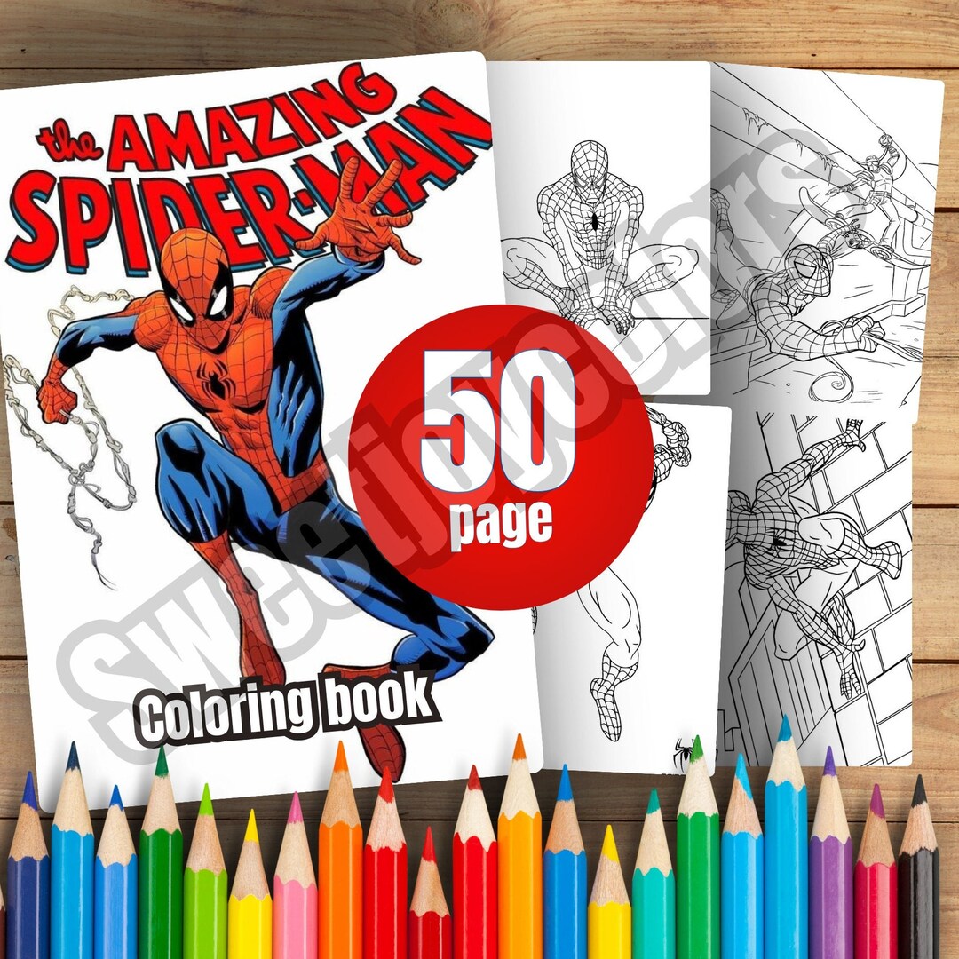 50 Page Super Hero Kids Coloring ,A4 Sıze Pdf Download, Kids Coloring ...