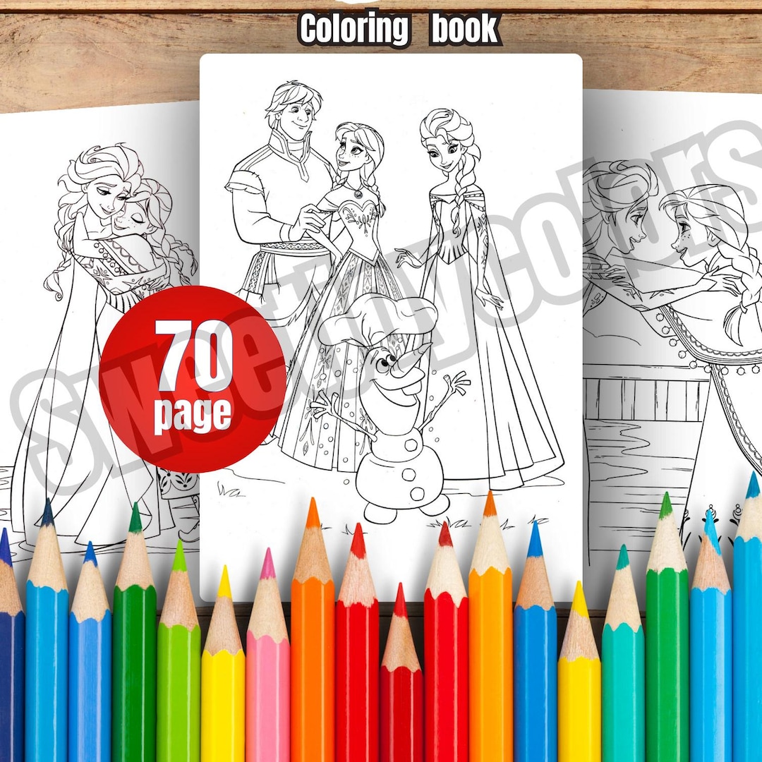 70 Frozen Coloring Page ,A4 Sıze Pdf Download, Kids Coloring Activity ...