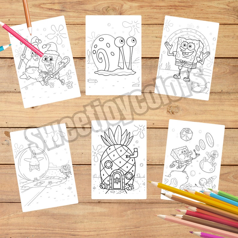 80 Spongbob Coloring Page,a4 Sıze Pdf Download, Kids Coloring Activity ...