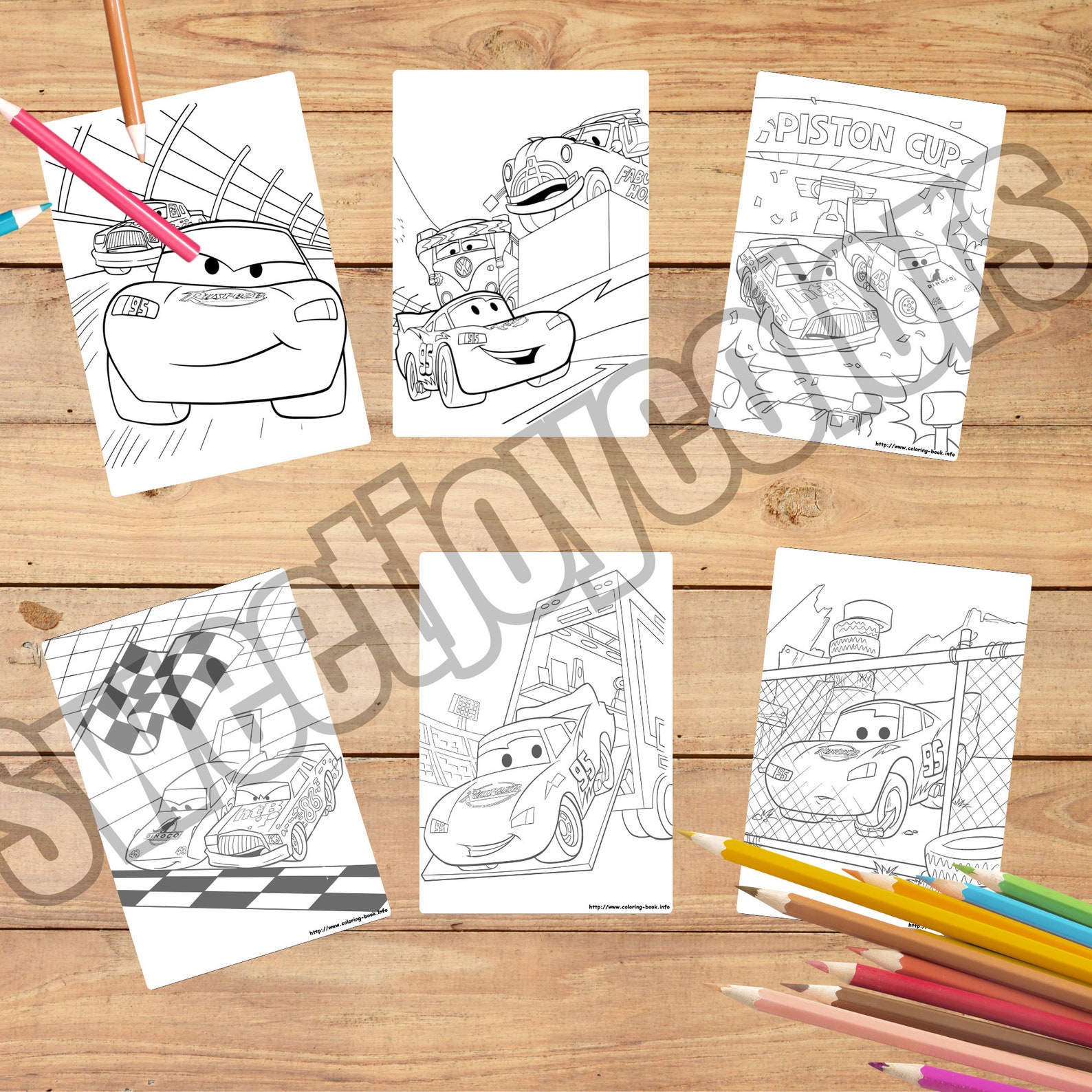 70 Cars Coloring Page ,A4 Sıze Pdf Download, Kids Coloring Activity ...