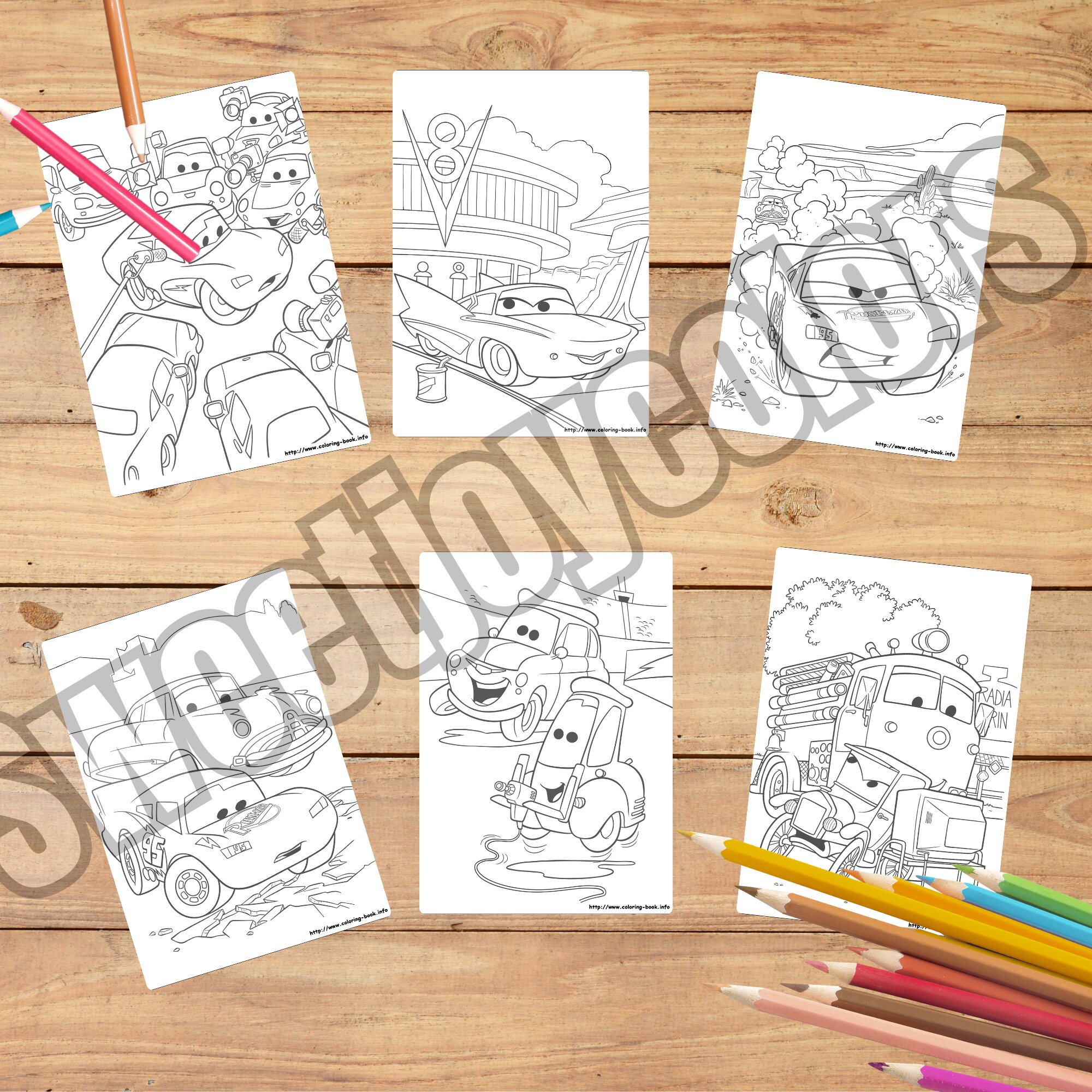 70 Cars Coloring Page ,A4 Sıze Pdf Download, Kids Coloring Activity ...