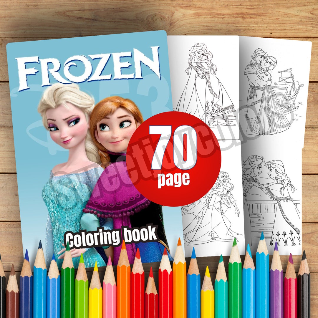 70 Page Frozen Movie Kids Coloring ,A4 Sıze Pdf Download, Kids Coloring ...