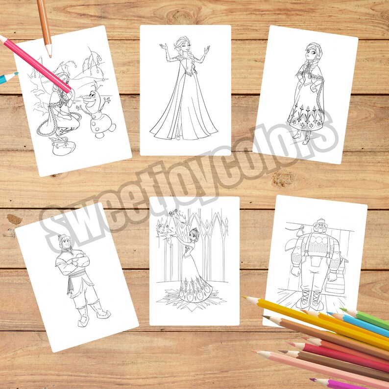 70 Frozen Coloring Page ,A4 Sıze Pdf Download, Kids Coloring Activity ...
