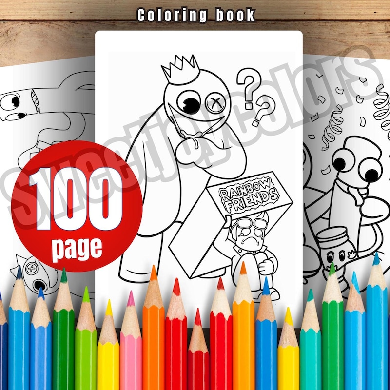 Rainbow Friends Coloring Book - Etsy