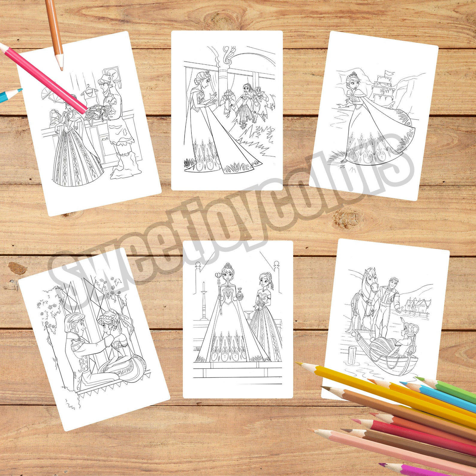 70 Frozen Coloring Page ,A4 Sıze Pdf Download, Kids Coloring Activity ...