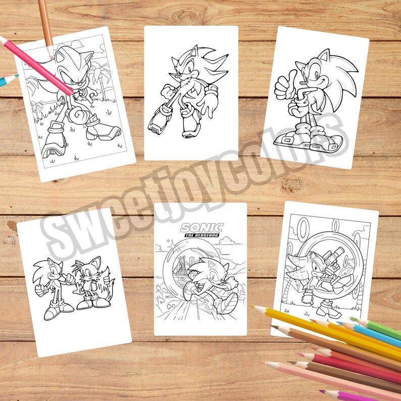 100 Sonic Coloring Page,game Coloring A4 Sıze Pdf Download, Kids ...