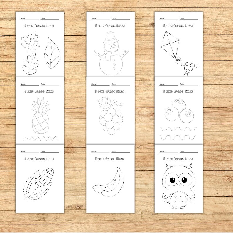 50 Preschool Line Tracing Worksheets Bundle, Line Trace Page Printable ...