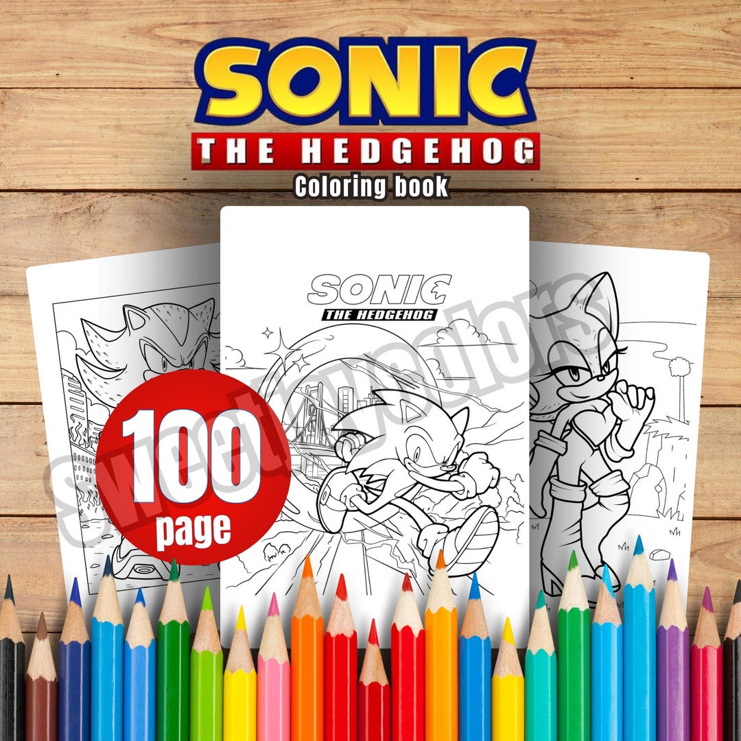 100 páginas para colorear de Sonic, juegos para colorear en formato A4 ...