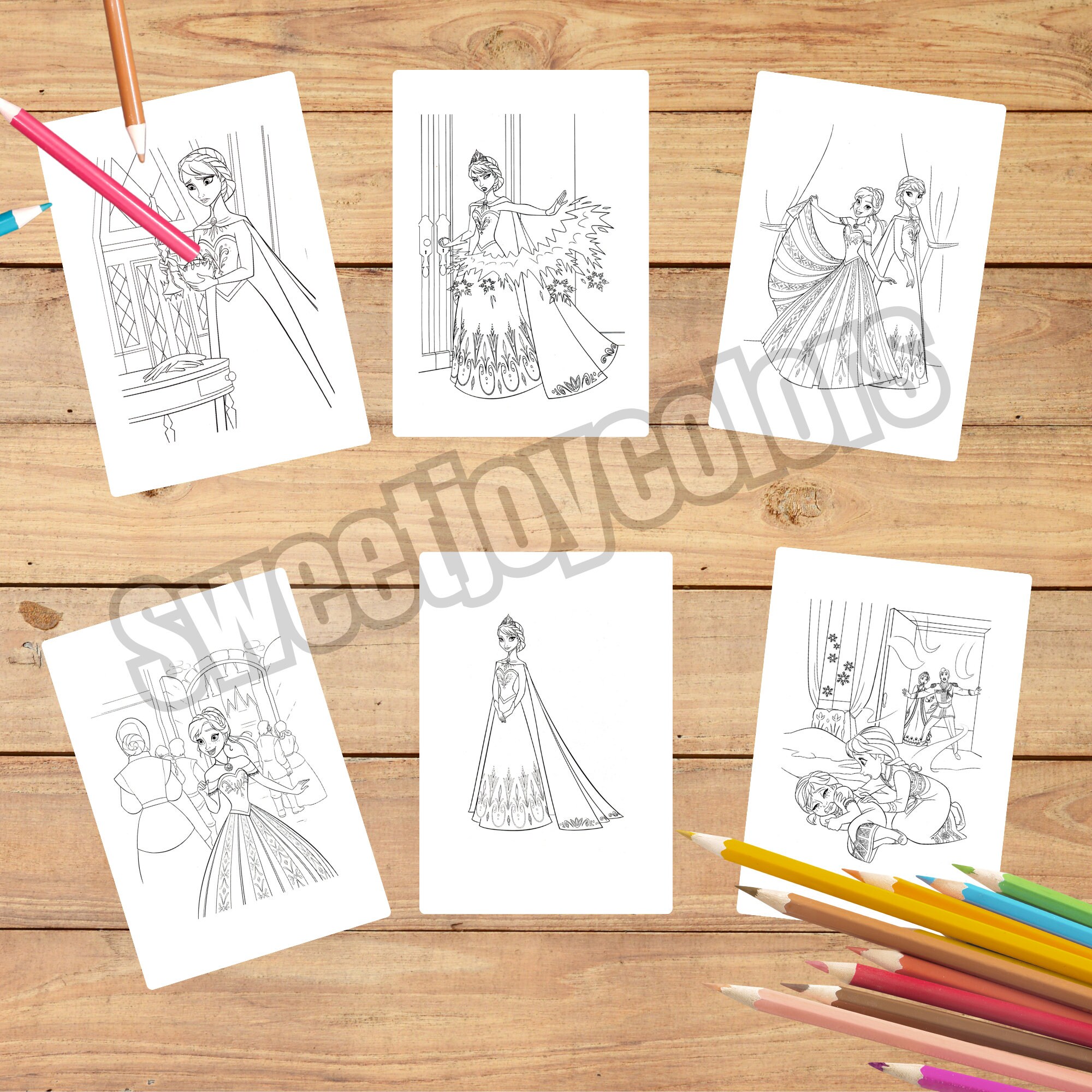 70 Frozen Coloring Page ,A4 Sıze Pdf Download, Kids Coloring Activity ...
