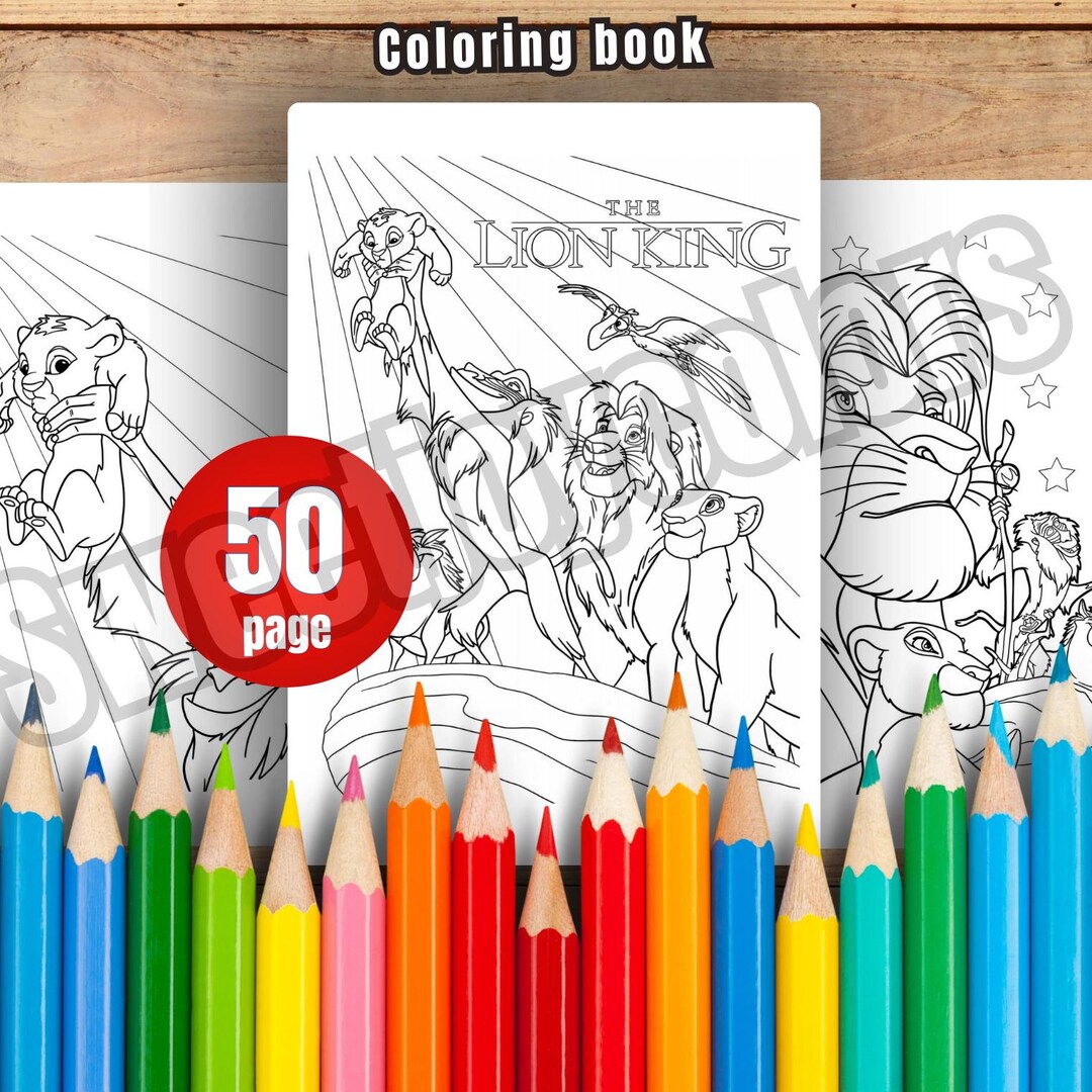 50 Lion King Coloring Page,a4 Sıze Pdf Download, Kids Coloring Activity ...