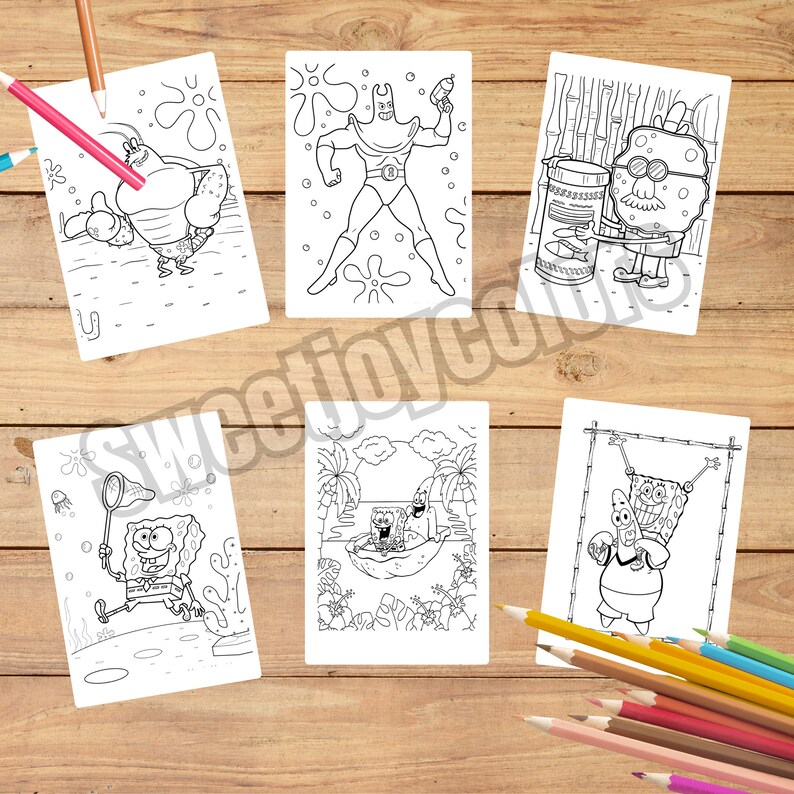 80 Spongbob Coloring Page,a4 Sıze Pdf Download, Kids Coloring Activity ...