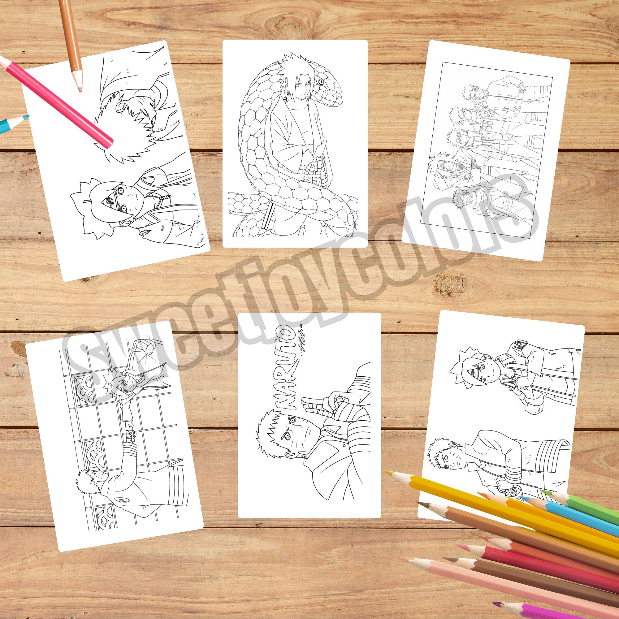 80 Naruto Coloring Page,a4 Sıze Pdf Download, Kids Coloring Activity ...