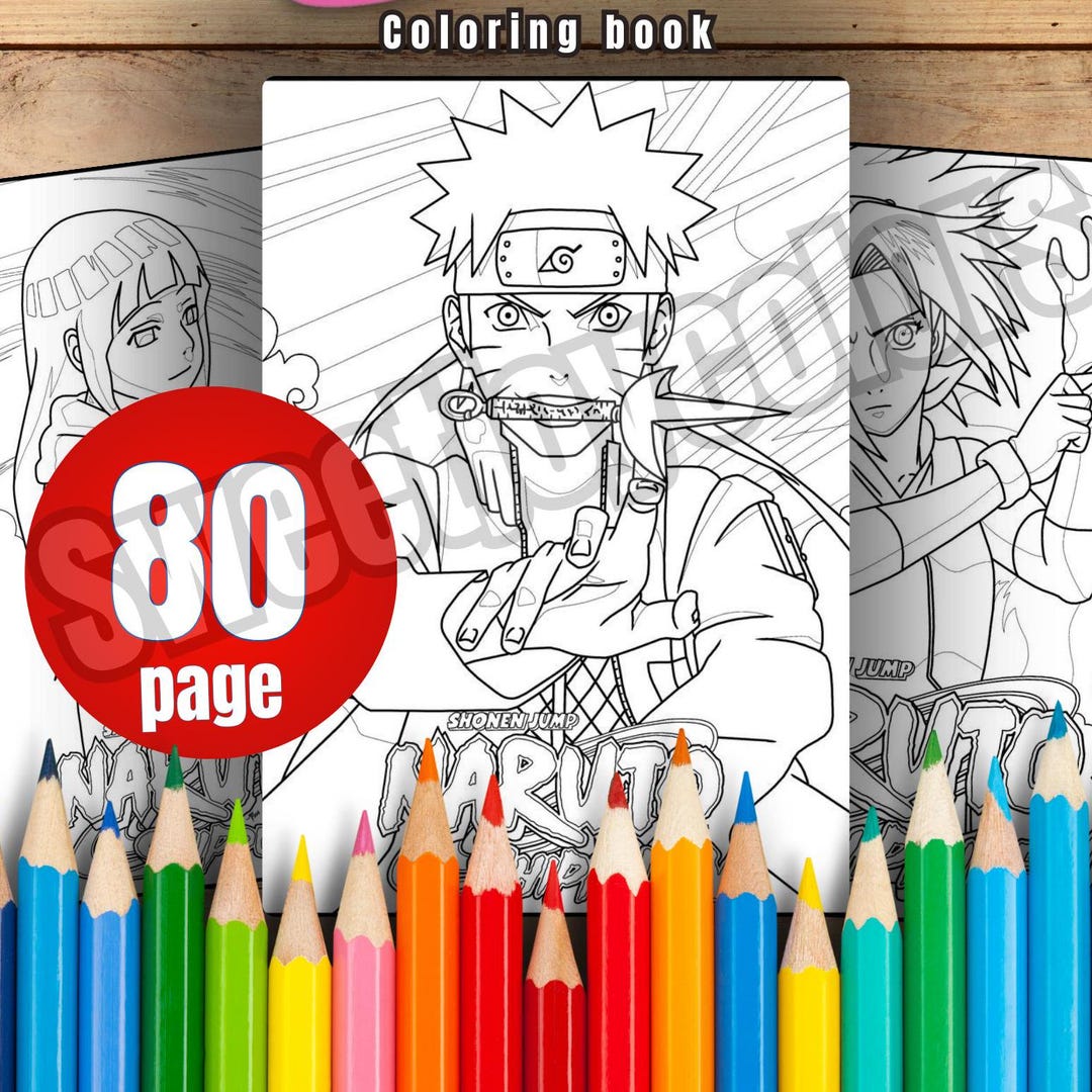 80 Naruto Coloring Page,a4 Sıze Pdf Download, Kids Coloring Activity ...