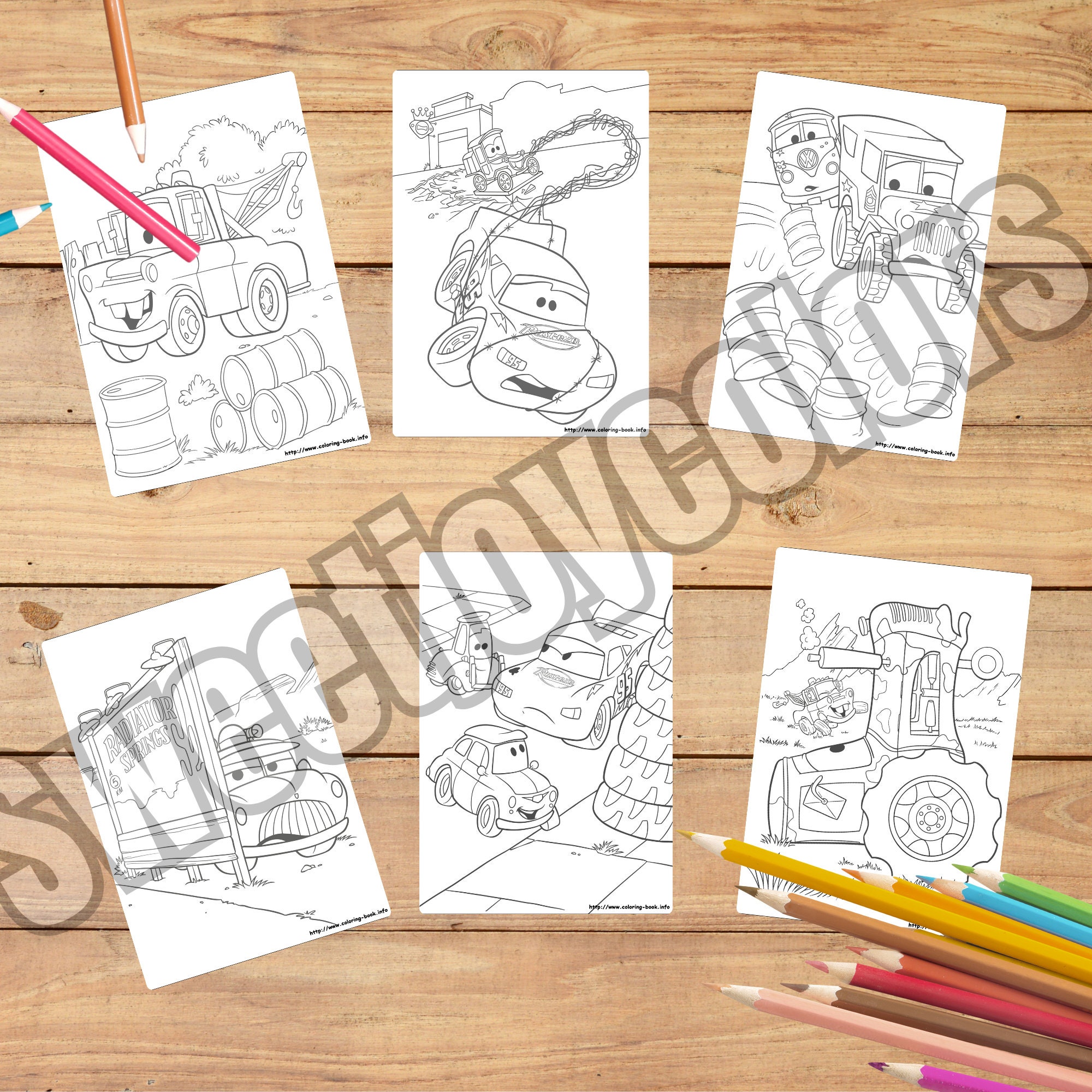 70 Cars Coloring Page ,A4 Sıze Pdf Download, Kids Coloring Activity ...