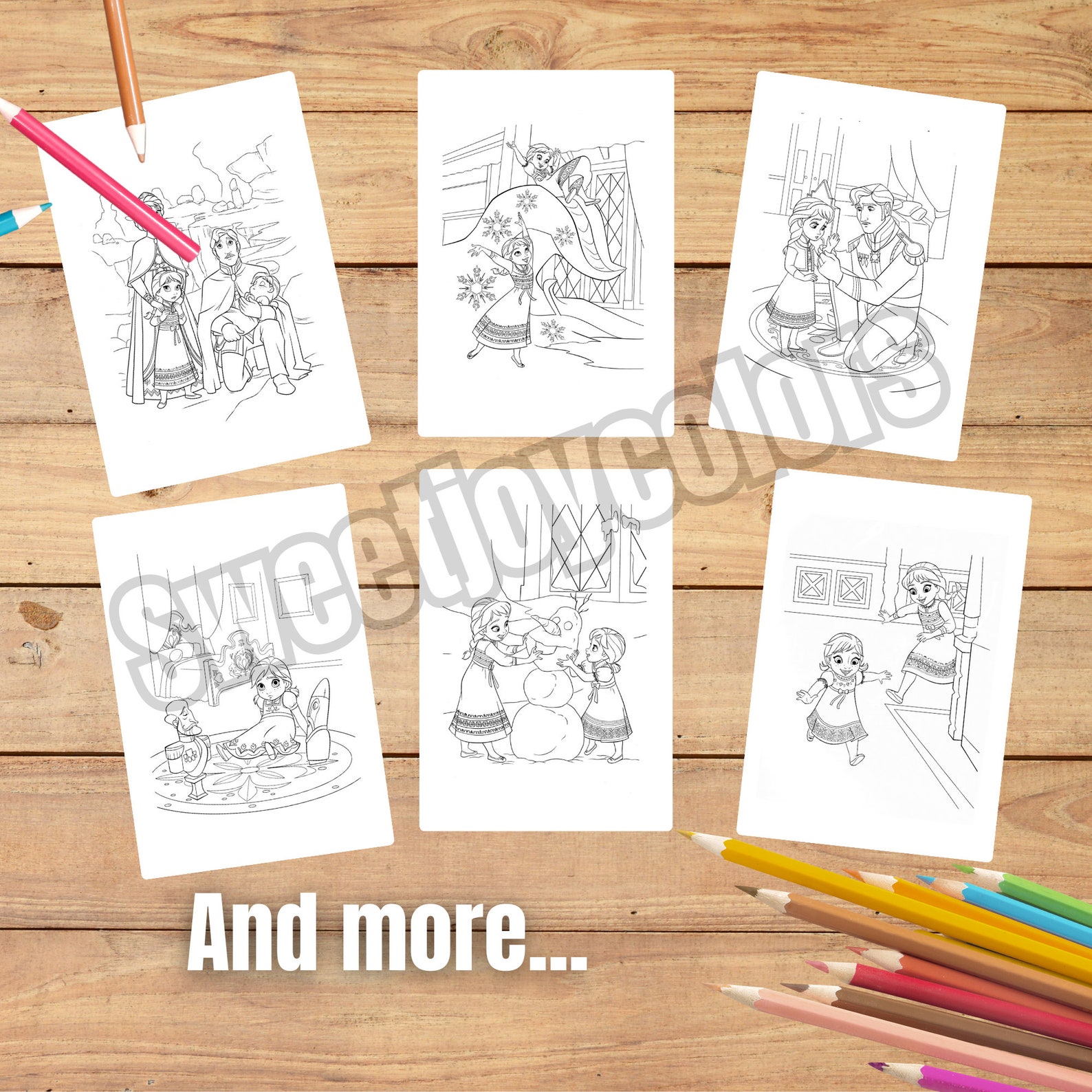 70 Frozen Coloring Page ,A4 Sıze Pdf Download, Kids Coloring Activity ...